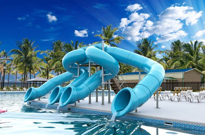 Quad Flume Poolside Slide