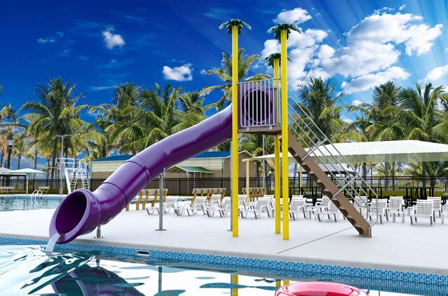 Single Flume Poolside Slides