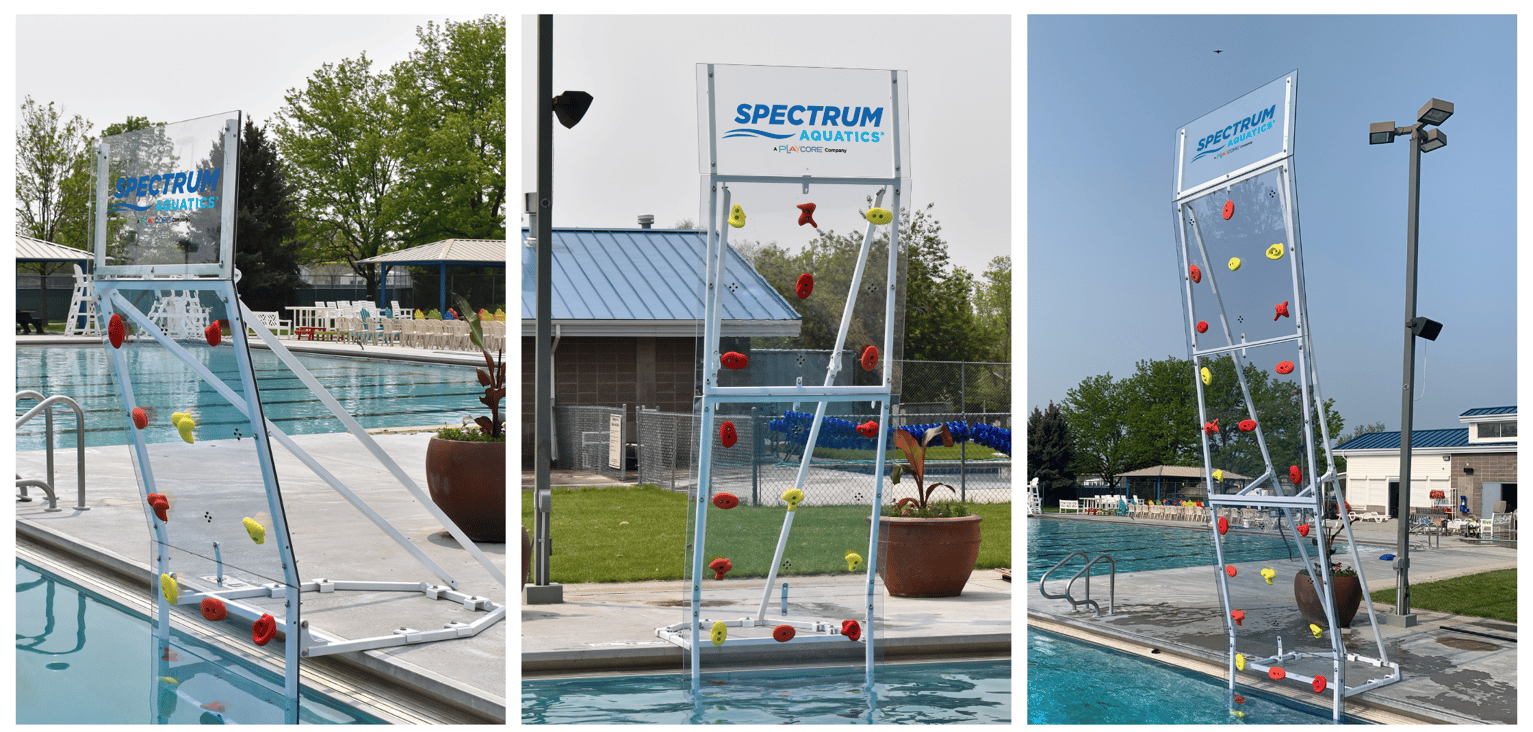 Recreational Pool Fun with KERSPLASH® Challenger Pool Climbing Wall